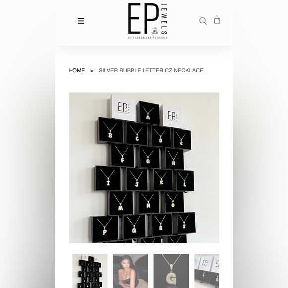 EP JEWELS | Accessories | Ep Jewels Silver Bubble Letter A Cz Necklace ...
